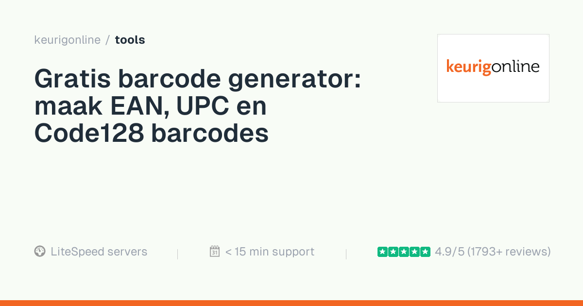 Gratis barcode generator: maak EAN, UPC en Code128 barcodes